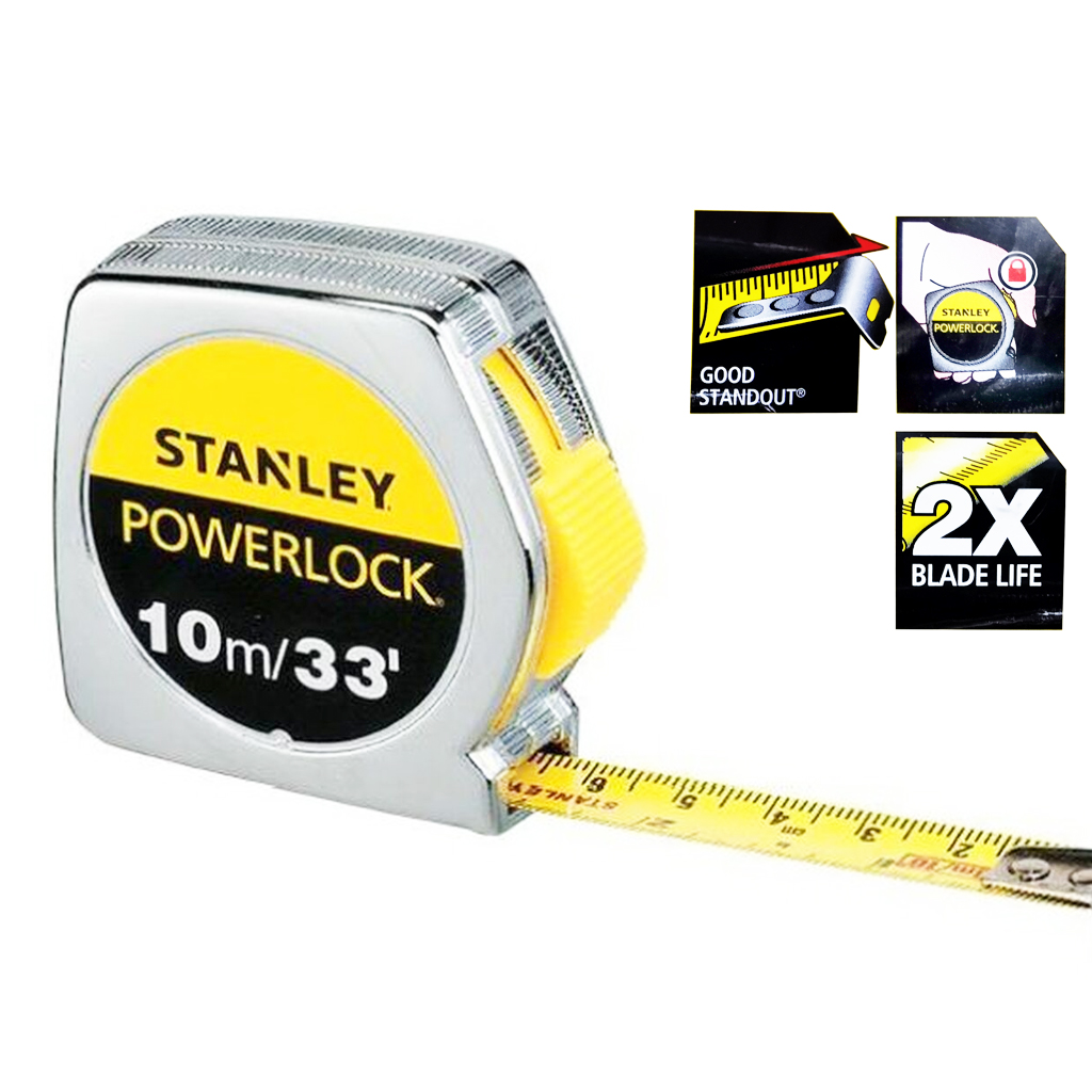 Stanley STHT33463-8, PowerLock? Measuring Tape 10M/33FT | A.C.T. Hardware