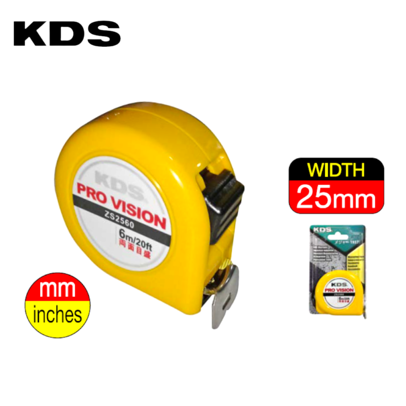 KDS Pro Vision Measuring Tape (Width: 25mm) (6M / 8M) | A.C.T. Hardware